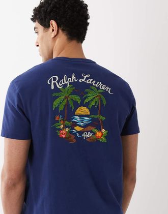 Polo Ralph Lauren T-shirt avec broderie paysage au dos - Bleu marine