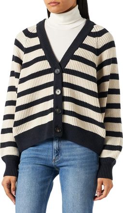 Part Two Damen Sera Cardigan Locker geschnittene Strickjacke mit Langen Ärmeln, Dark Navy Stripe, S