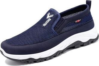 Generic Chaussure de Marche Homme Pied Large Slip on Baskets Chaussures Basses sans Lacets Respirantes Basket-Ball Tennis Sport Semelle Souple Respirante Reha