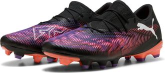Puma Future 8 Match Low FG/AG, Unisex Fussballschuh, PUMA Black-PUMA White-Glowing RED