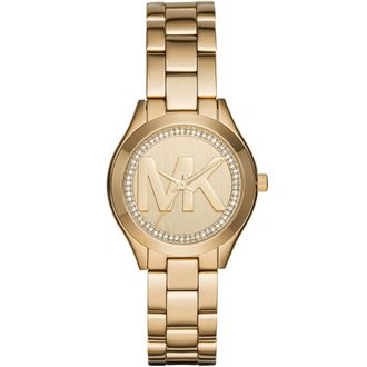 Michael Kors MK3477 Mini Slim Runway 33 mm Goldfarbene Damenarmbanduhr