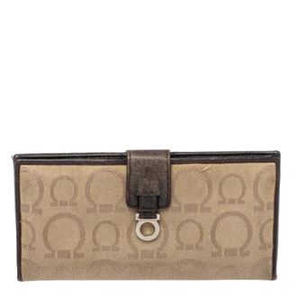 Ferragamo Pre-owned Canvas portemonnaies - - Pre-owned - Damen - Beige - ONE SIZE