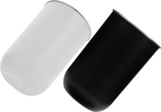 Lurrose 2 St&uuml;ck Unzerbrechliche Edelstahl Mundsp&uuml;lbecher Zahnputzbecher Doppelwandig Stapelbar rutschfest Badezimmer Reise Trinkbecher Wei&szlig; Schwarz