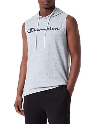 Champion Legacy American Classics Logo S/L Hooded Débardeur à Capuche, Grigio Melange, S Homme