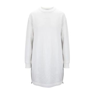 Burberry Sweatshirt-Kleid mit Rei&szlig;verschluss und ikonischen Details - - Dresses - Damen - Wei&szlig; - XS
