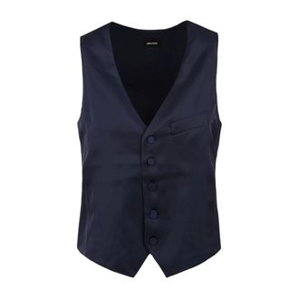 Zadig&Voltaire Femme, Vestes, Bleu, Taille: 38 FR Emaux Satin Vest