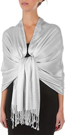 Sakkas 78 X 28 Rayonne de Bambou Doux Solide Pashmina Feel Ch&acirc;le/Wrap/&Eacute;tole - Gris Clair