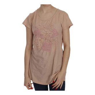 Pink Memories Cremefarbene Spitzenbluse mit kurzen &Auml;rmeln - - Tops - Damen - Rosa - M