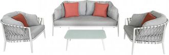 COSMA Gartenmöbel, 4-teilig, Sofa, Sessel und Couchtisch, Farbe Weiß
