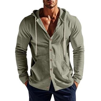 Generic Chemise en lin pour homme - Haut blanc - Chemise en lin pour homme - Polo coupe ajust&eacute;e pour gar&ccedil;ons - Hauts d&eacute;contract&eacute;s pour hommes - T-shirts en co
