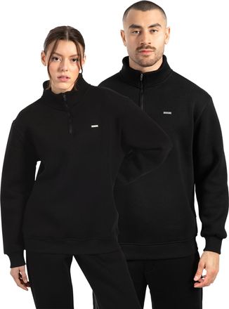Smilodox Half Zip Sweatshirt Unisex Jago, Regular Fit Pullover Herren und Damen, weicher Sweatstoff, graviertes Metallabel auf der Brust, hoher Kragen, Langarm