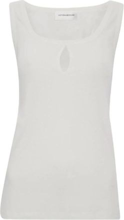 Victoria Beckham Femme, Tops, Blanc, Taille: 36 FR Split Tank Top