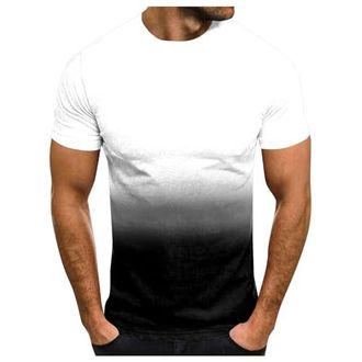 Generic Haut Sport Homme D&eacute;Grad&eacute;, T-Shirt Homme &agrave; Manches Courtes,Top Grande Taille Casual Confortable Doux Tunique Printemps &eacute;t&eacute; Polyvalent Slim Fit Chic Che