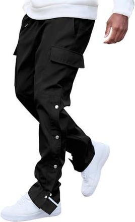 Generic Pantalon cargo pour homme - Pantalon de travail décontracté et léger - Pantalon cargo classique durable - Pantalon de jogging surdimensionné avec plus