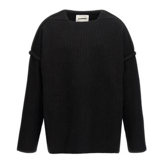 Jil Sander Geometric Neckline Sweater - - Knitwear - Herren - Schwarzk - M