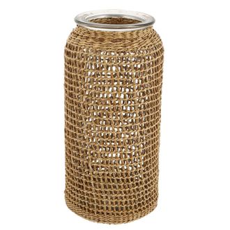 BESTONZON Woven Glas Vase Desktop Vase Vintage Wicker Vase Japanischen Vasen Seegras Gewebt Vase Tisch Center Licht