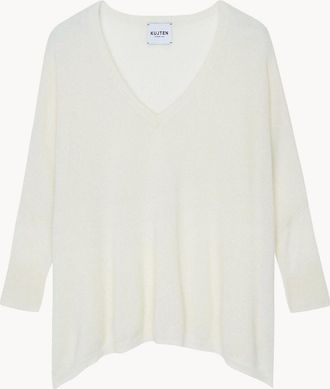 Kujten Pull cachemire femme col V oversize - Pull Minie