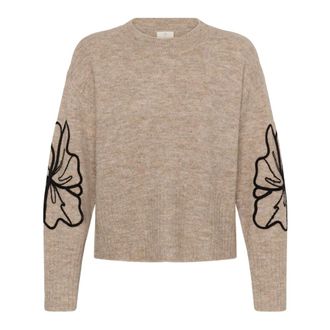 Kaffe Rundhals-Strickware - - Knitwear - Damen - Beige - XL