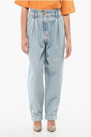 Balmain Double-pleated Stretch Cotton Denims 18cm Größe 42