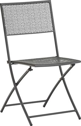 ambia GARDEN Gartenklappstuhl, Anthrazit, Metall, Rundrohr, X-Form, 45x50x85 cm, klappbar, Gartenm&ouml;bel, Gartenst&uuml;hle, Gartenklappst&uuml;hle