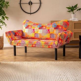 Dmora Schlafsofa 2-Sitzer Aquilonis 150x65 cm Bunt, Stauraum