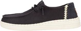 HeyDude Wendy Espadrille Woven - Chaussures pour Femme - Baskets avec Semelles Confortables - Style Mocassin, Black, 39