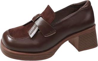 Generic Chaussures habill&eacute;es &agrave; talons carr&eacute;s bas et &eacute;pais pour femme 2025 - Mocassins &agrave; plateforme pour femme - Chaussures de marche d&eacute;contract&eacute;es, 1 6, 38.5 