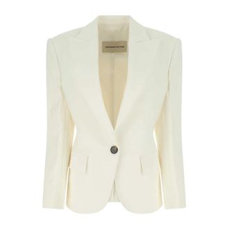 Alexandre Vauthier Elfenbein Dehnungsviskose Blazerjacke Blazerjacke - - Jackets - Damen - Wei&szlig; - XS