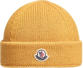Moncler Moncler Bonnet En Tricot De Coton, Homme, Jaune, Taille: Uni