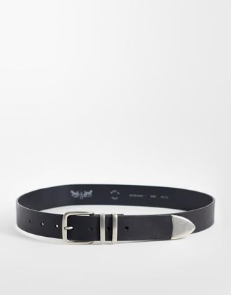 Levi's Freya lot de 3 ceintures en cuir noires-Vert