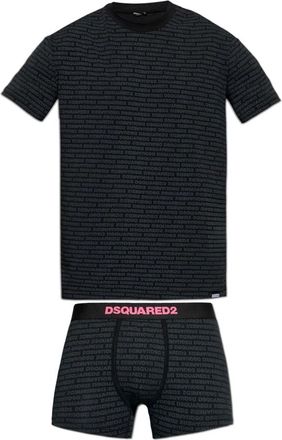 Dsquared2 Homme, Sous-v&ecirc;tements, Noir, Taille: 2XL Ensemble T-shirt et Boxer