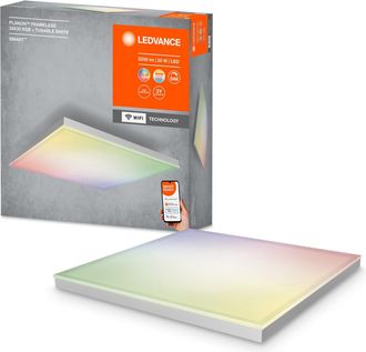 Ledvance Smarte LED Deckenleuchte, Panel für Innen mit WiFi Technologie, Lichtfarbe änderbar (3000K-6500K), RGB-Farben änderbar, 300mm x 300mm, Kompatibel mit 