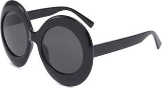 Generic Lunettes De Soleil Rondes À Grande Monture For Hommes Plage For For Les Déplacements En Plein Air(Black)