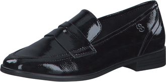 s.Oliver Damen Loafer ohne Absatz Lack Spitz, Schwarz (Black Patent), 40 EU