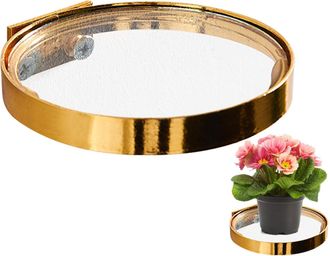 Generic Schwimmend in Gold - modernes rundes Wandglas, montierter Displayrand | Elegantes, dekoratives und wiederverwendbares Schlafzimmerdekor aus hochwertig