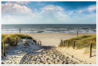 Posterlounge Weg in den Dünen zum Strand Poster von Peter Roder 60 x 40 cm Wandbilder Wanddeko