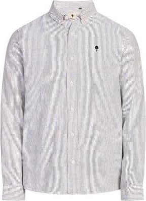 Faguo Chemise ray&eacute;e Ivoy en coton et lin m&eacute;lang&eacute;