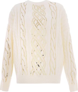 Faina Pullover Damen Wollwei&szlig;