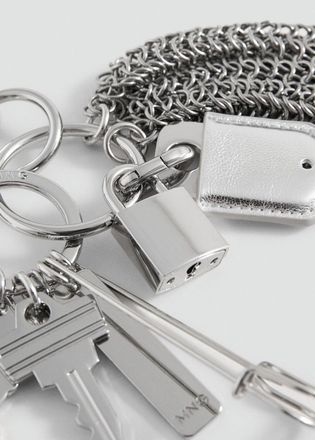 Mango Porte-cl&eacute;s breloques argent - Femme - Taille unique - MANGO