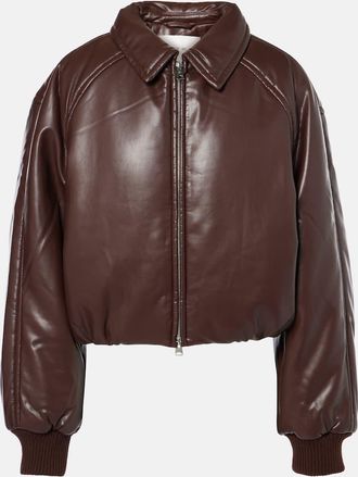 A Gold E X Shoreditch Bomberjacke Ski Club Tate aus Lederimitat