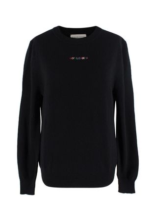 Charlotte .Simone Black Cashmere-Blend Hey Elizabeth Sweater Size XS