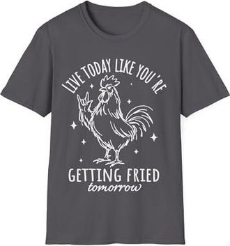 Generic T-shirt graphique unisexe avec inscription &laquo; Live Today Like Youre Getting Fried Tomorrow &raquo;, charbon, 3XL