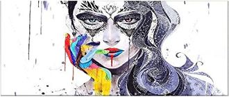 Homemania HM20KNV70x100-45 Wandbild, für Wohnzimmer, Schlafzimmer, Mehrfarbig, Polyester, Holz, 70 x 3 x 100 cm