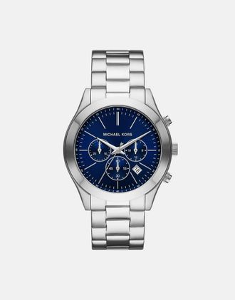 Michael Kors Slim Runway - Montre homme en acier inoxydable &agrave; mouvement chronographe - Argent&eacute;
