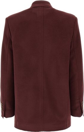 Etro Double-Breasted Wool-Cashmere Blazer - Burgundy