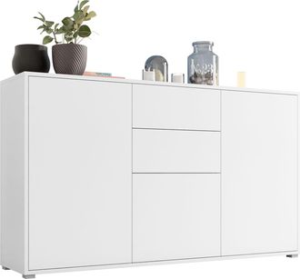 Mirjan24 Kommode mit 2 Schubladen Gesita K3D2SZ 141 Diele, Flur, Highboard, Mehrzweckschrank, Sideboard mit 3 T&uuml;ren und 2 Schubladen, Wohnzimmer, Push to Open 