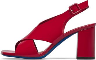 Loriblu Femme, Chaussures, Rouge, Taille: 40 EU Sandales en cuir verni rouge fonc&eacute;