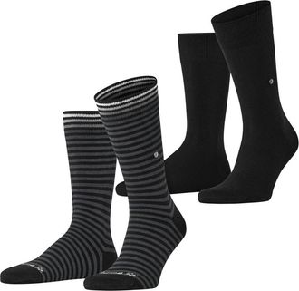 Burlington 2er Pack Socken mit Ringelstreifen und Uni in