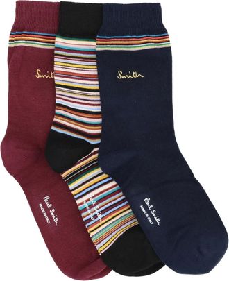 Paul Smith lot de trois paires de chaussettes à rayures - Bleu