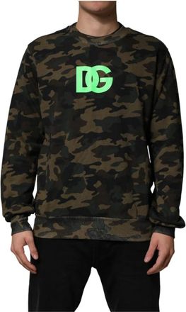 Dolce & Gabbana Homme, Sweatshirts et sweats &agrave; capuche, Multicolore, Taille: M SweaT-shirt Camouflage